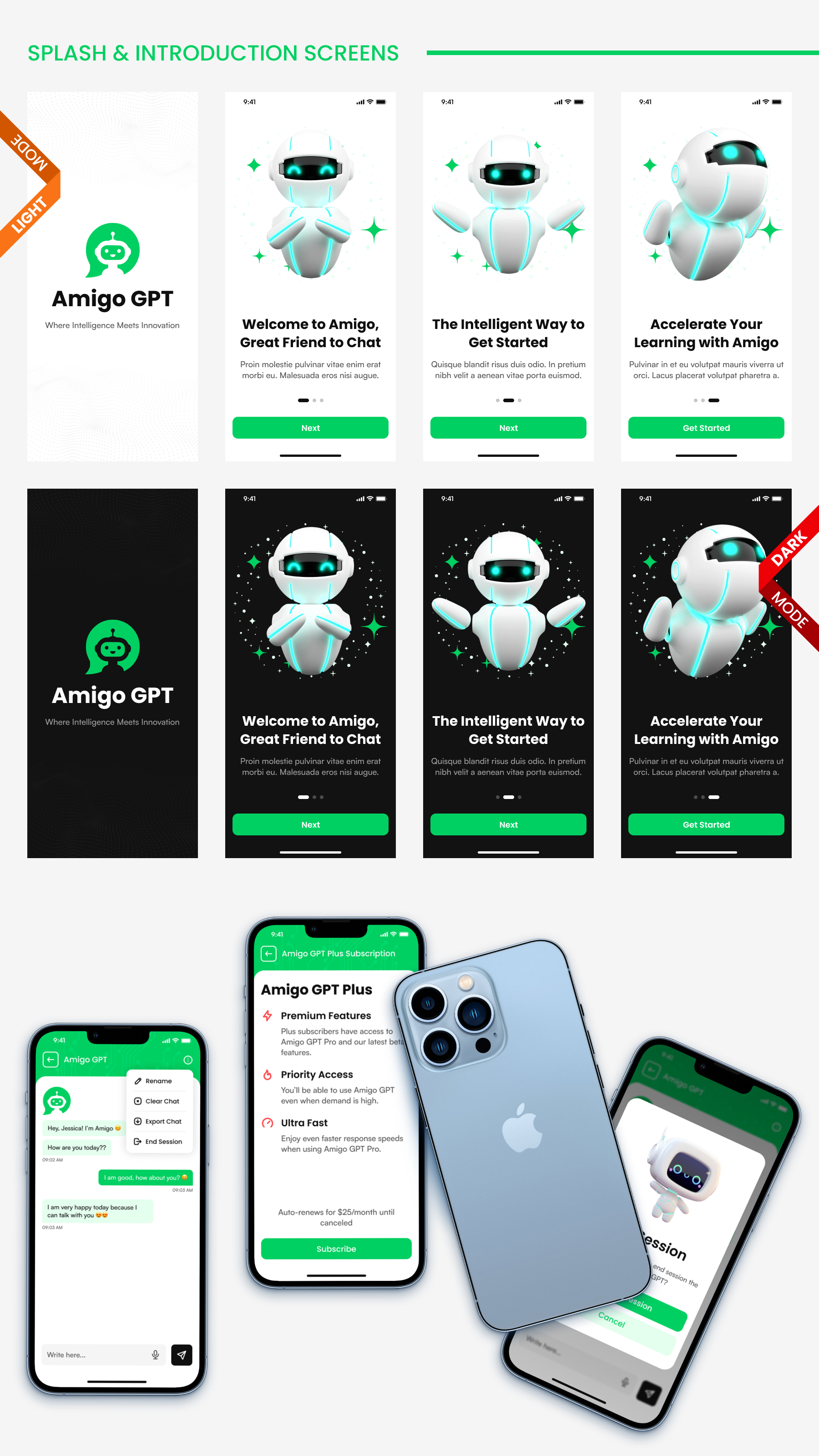 AI Chatbot GPT Mobile App UI Kit Figma Template - Amigo GPT by The_Krishna